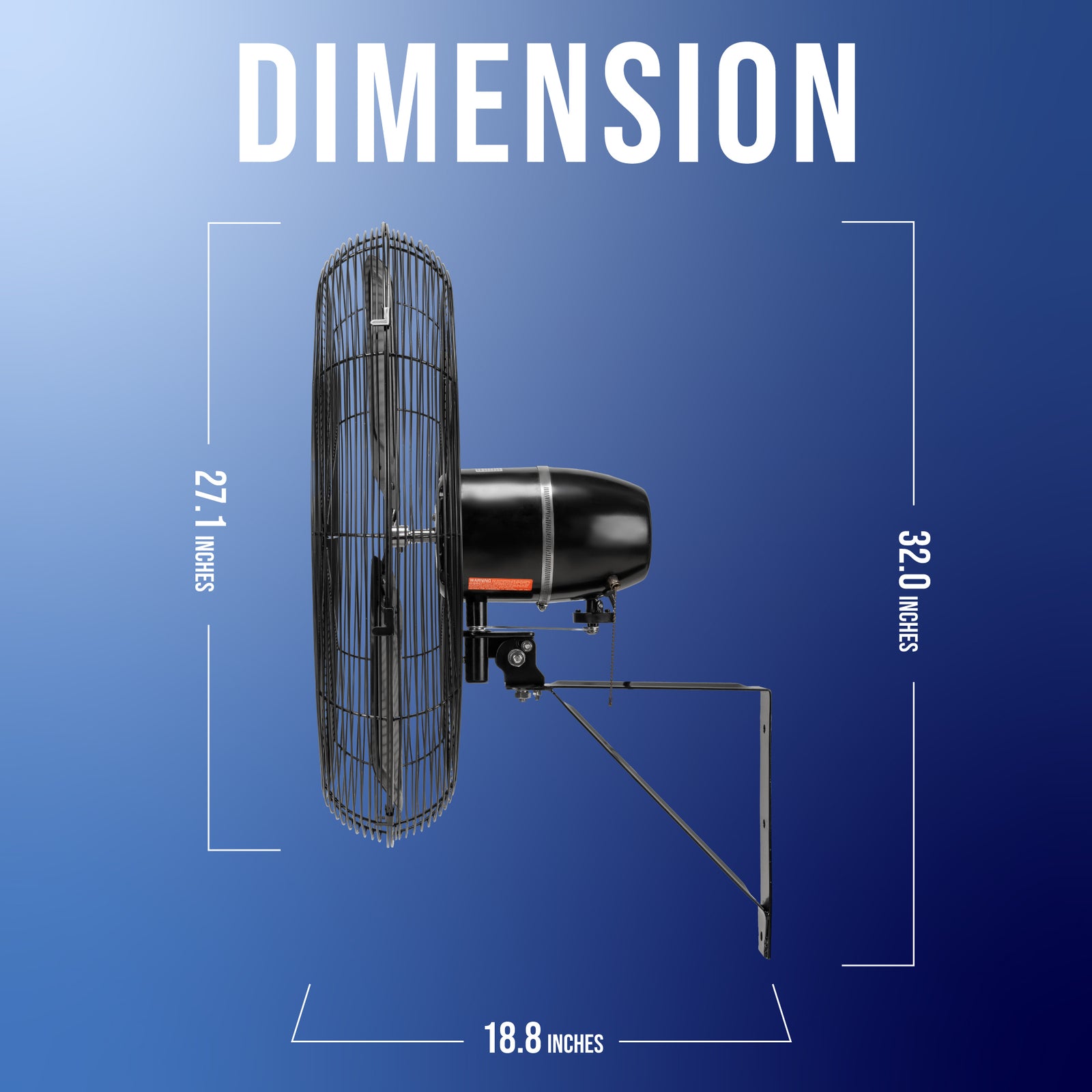Tornado 24" Outdoor IPX4 Water Resistant Metal Oscillating Wall Fan