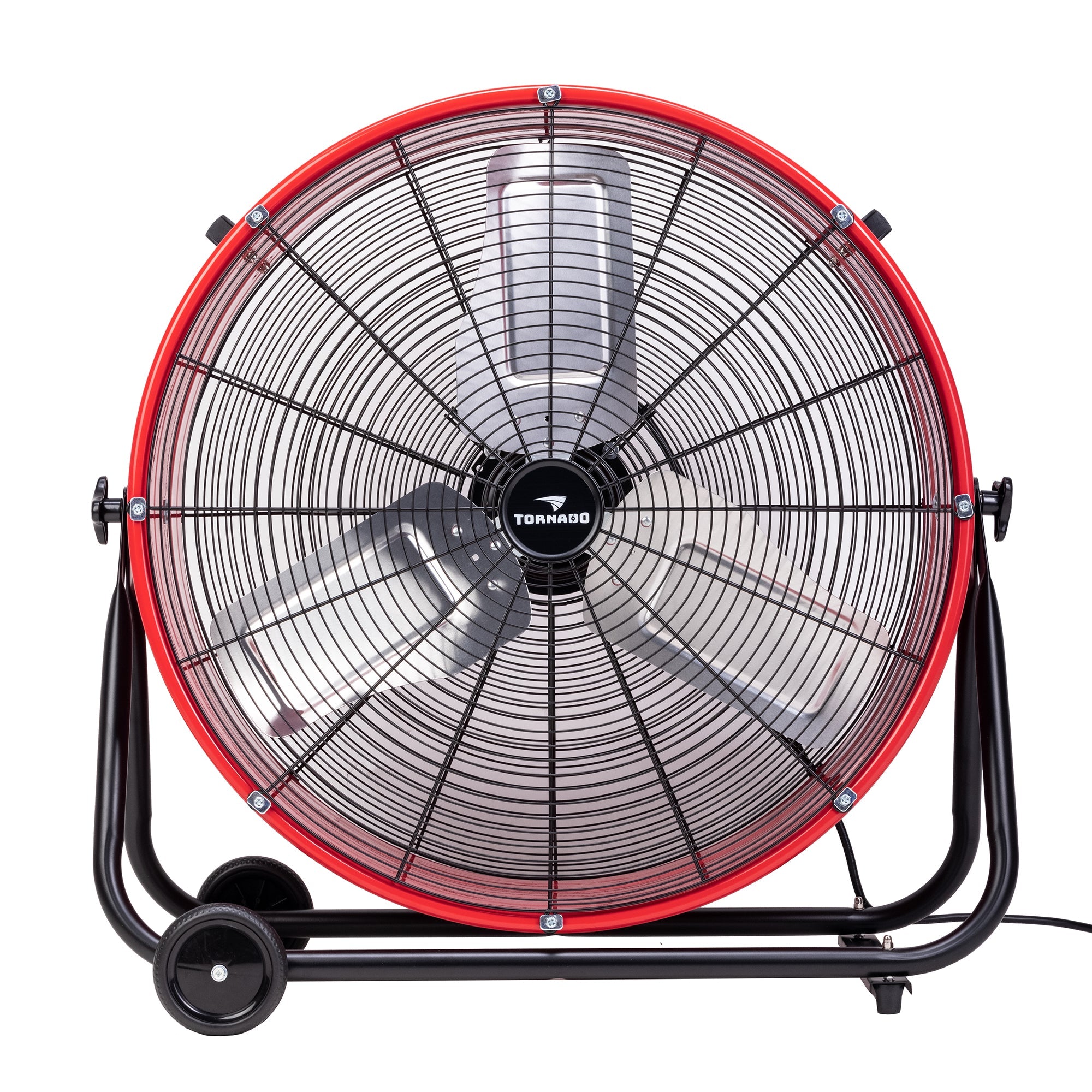 Tornado 24" High Velocity Metal Portable Tilt Blower Drum Fan - Red Version